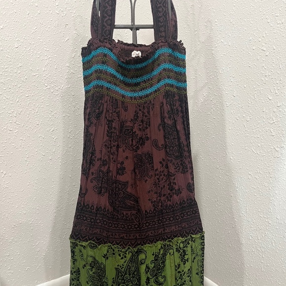 Bila | Dresses | Boho Sundress By Bila Teal Olive Brown Size S | Poshmark